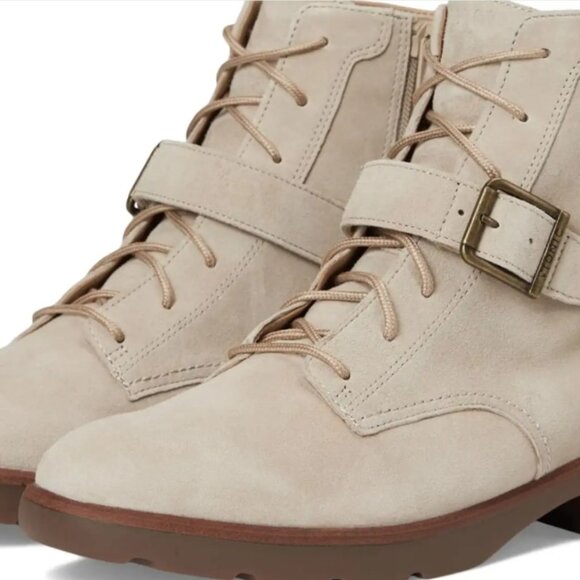Vionic | Shoes | Vionic Catina Suede Boots With Buckle In Lucid Beige ...